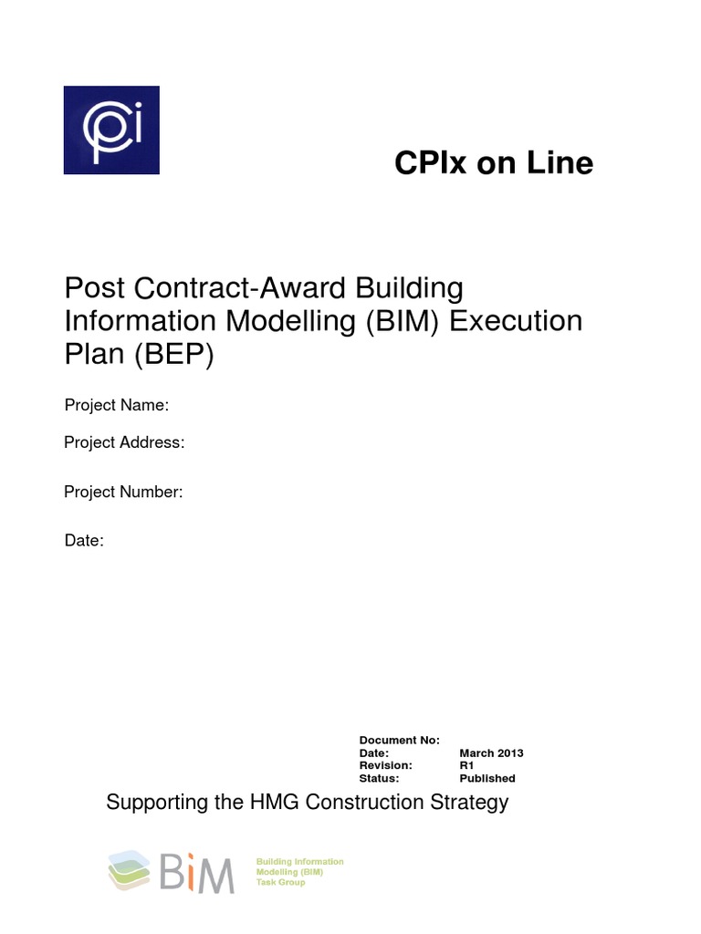 Cpix On Line: Post Contract-Award Building Information Modelling (Bim) Execution Plan (Bep ...