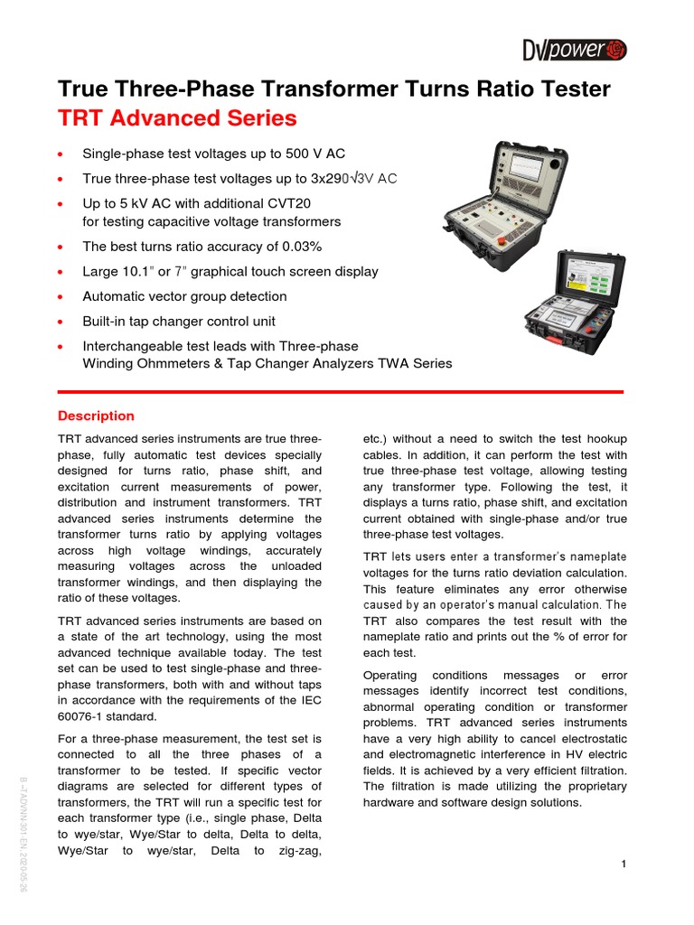 FT DVPOWER TRT500 Rev1 PDF | PDF | Transformer | Alternating Current