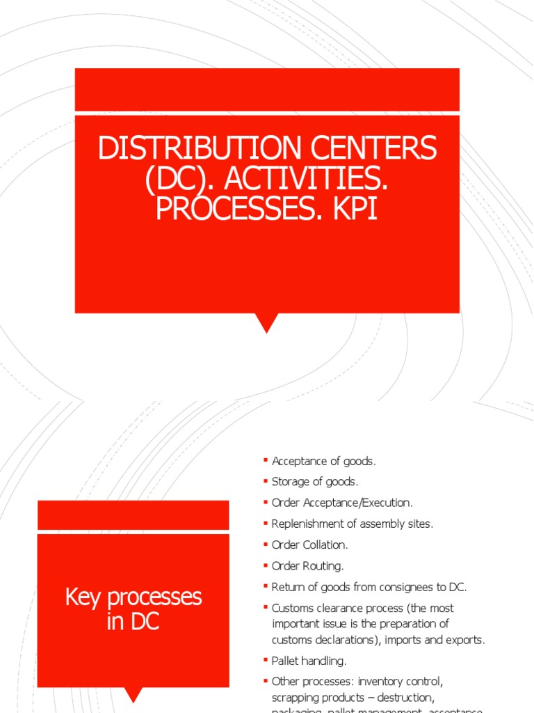Distribution Centers. Activities. KPI. p1 | PDF | Warehouse | Inventory