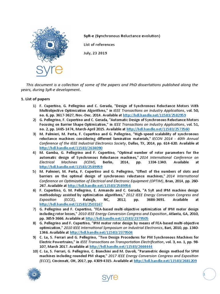 Syr-E (Synchronous Reluctance Evolution) | PDF | Manufactured Goods | Machines