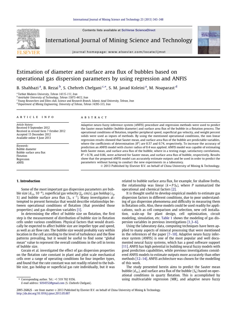 Estimating bubble parameters using ANFIS | PDF | Regression Analysis | Fuzzy Logic
