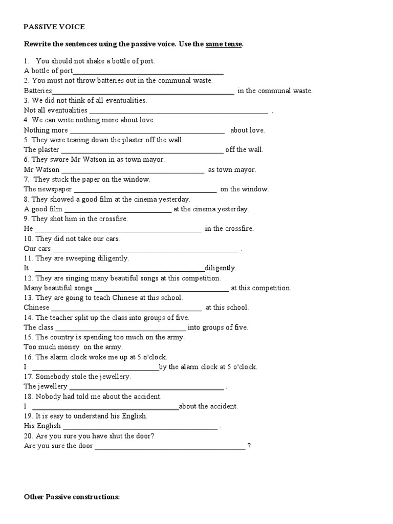 Passive Voice Revision | PDF | Object (Grammar) | Verb