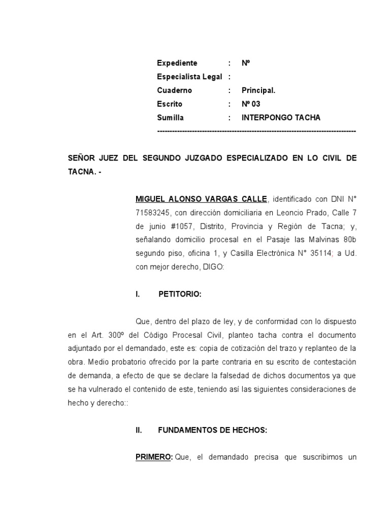 Tacha de Documento | PDF