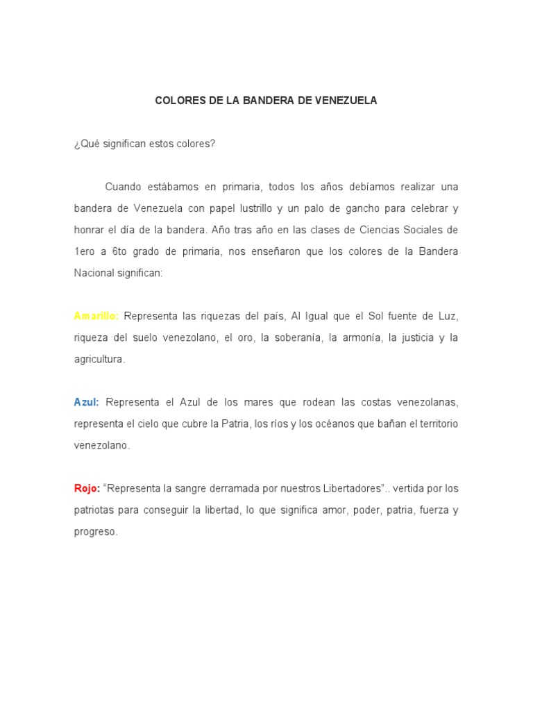 Colores de La Bandera de Venezuela | PDF
