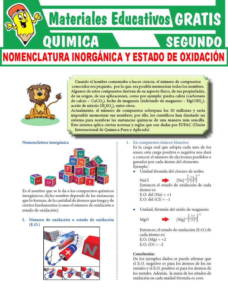 Understanding Inorganic Nomenclature and Oxidation States | PDF ...