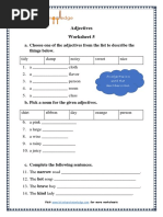 Grade 1 Adjectives Worksheet PDF | PDF