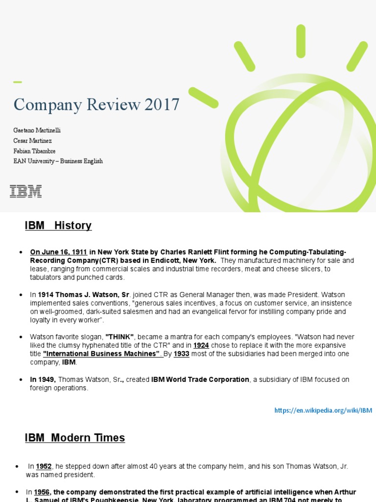 IBM Company History and Strategy Overview | PDF | Ibm | Strategic ...