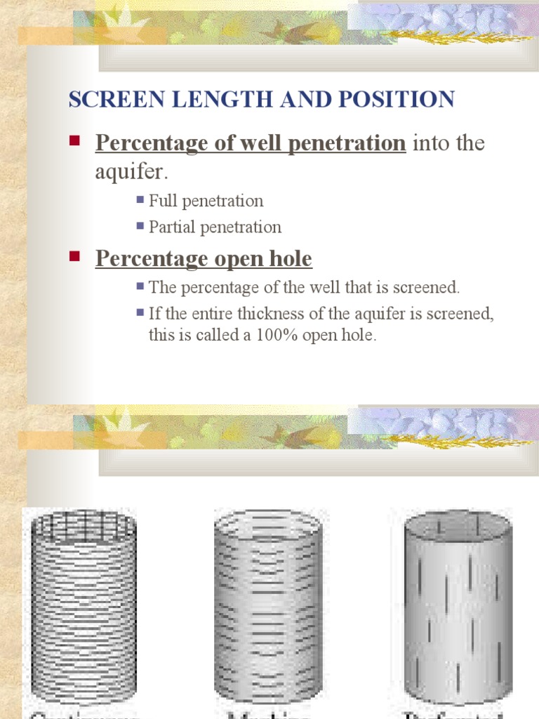 Well Screens | PDF | Aquifer | Chemical Engineering