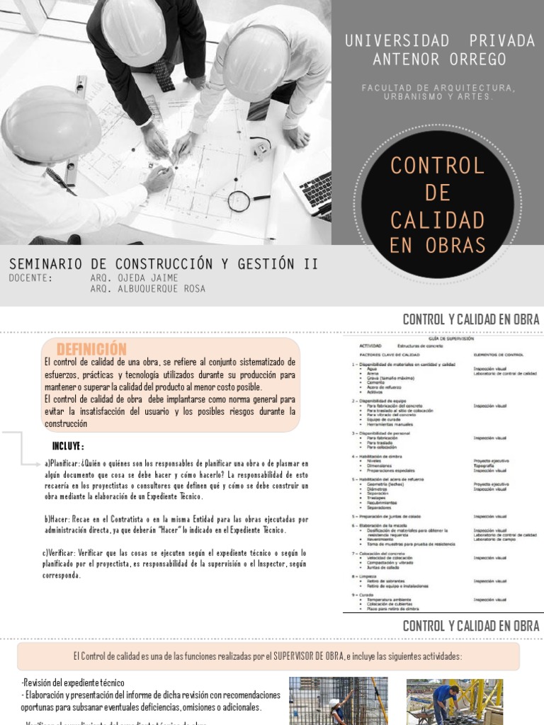 Control y gestión de la calidad en obras de construcción | PDF ...
