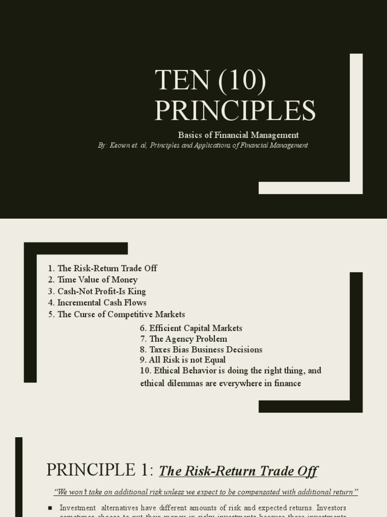 10 Principles - Basics of Financial Management | PDF | Efficient Market ...