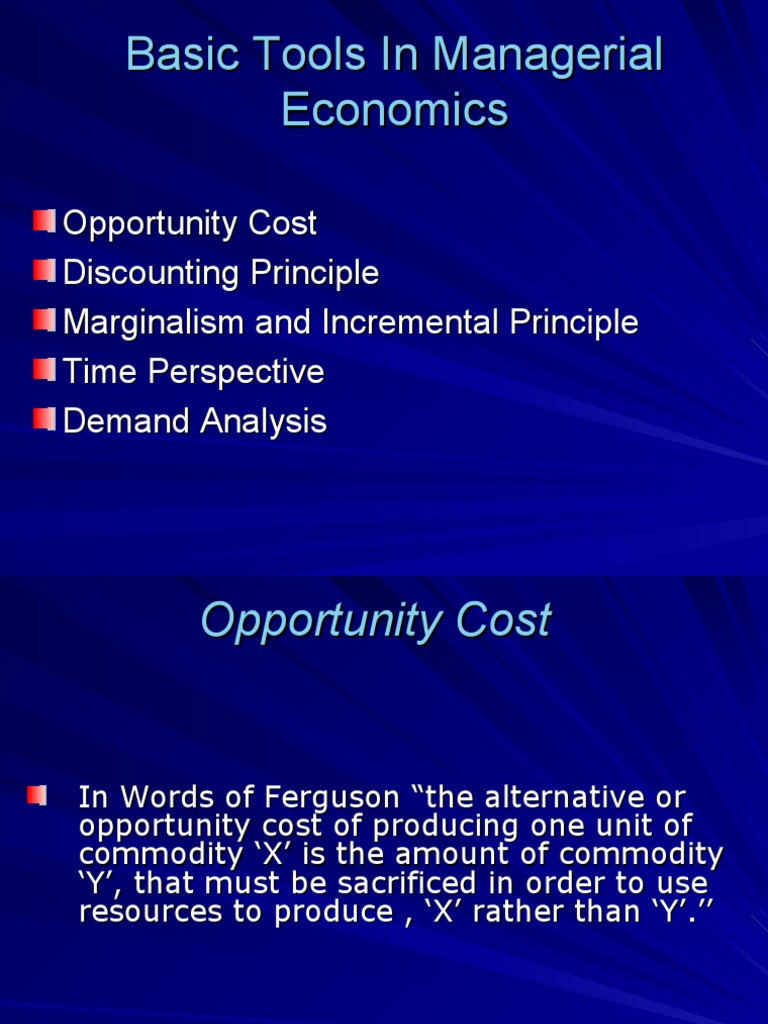 Basic tool in Managerial Economics Session-2