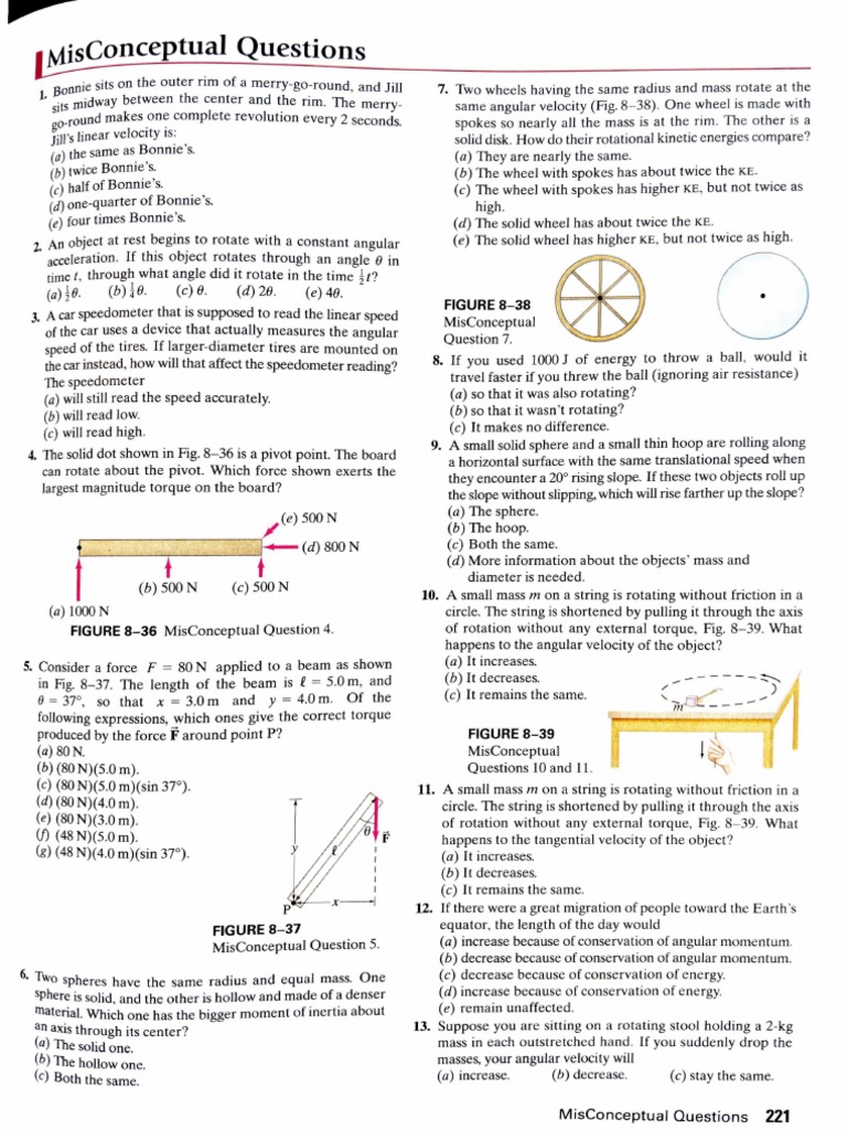 Conceptual Questions: - . e I e S ? | PDF | Rotation Around A Fixed ...