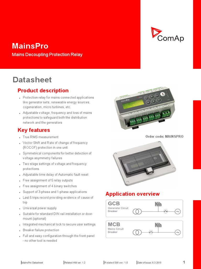 MainsPro Datasheet | PDF | Relay | Power Supply