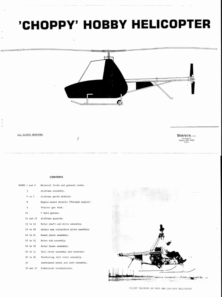 (Aviation) Choppy Hobby Helicopter Plans PDF | PDF