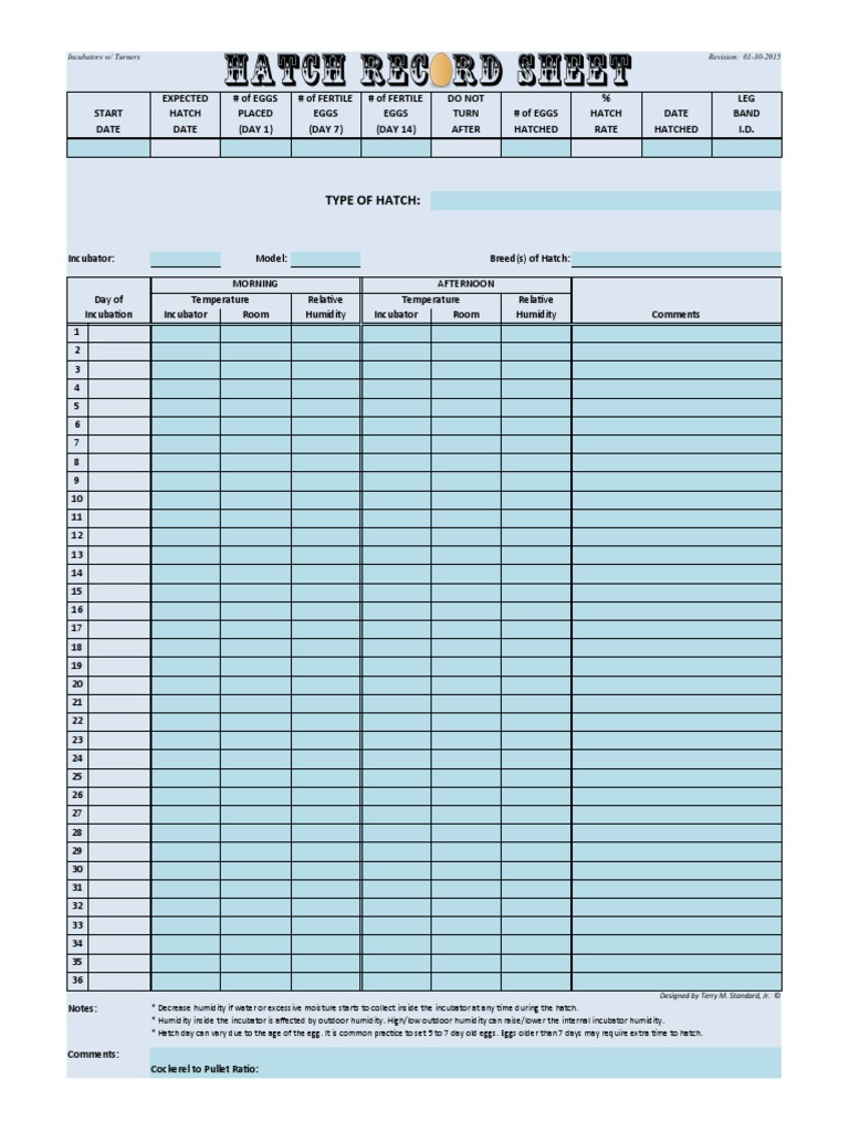 Hatch Record Sheet | PDF