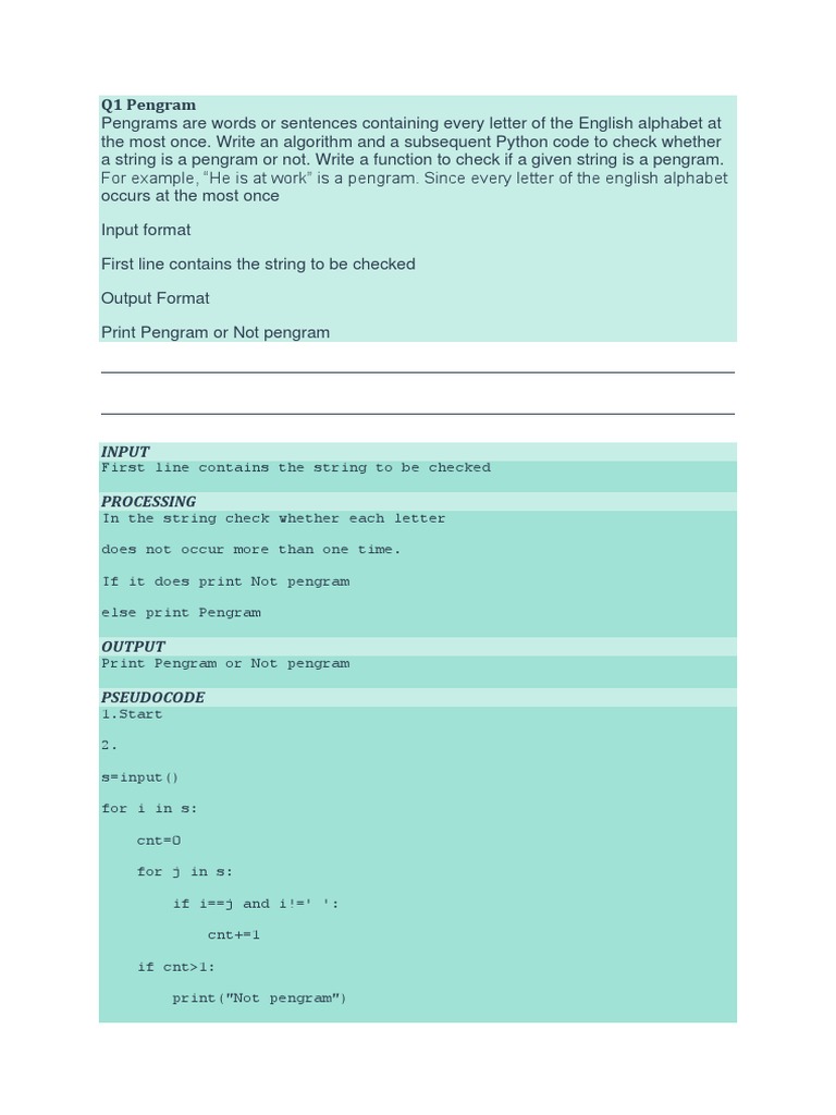 Q1 Pengram | PDF | Algorithms | String (Computer Science)