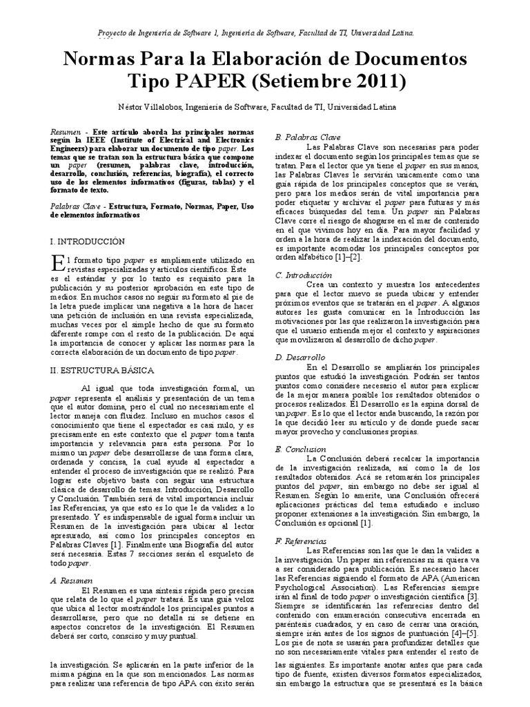Modelo de Un Paper | PDF | Ingeniería de software | Autor