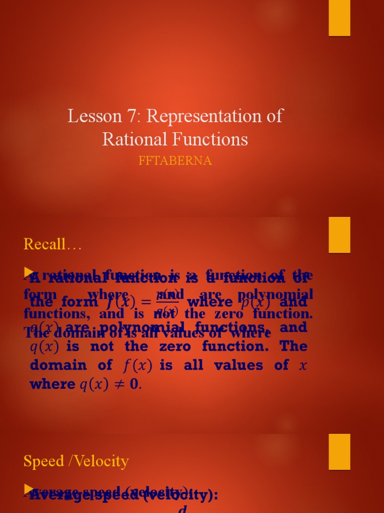 Lesson 7 Representation Of Rational Functions Pdf Function Mathematics Resistor
