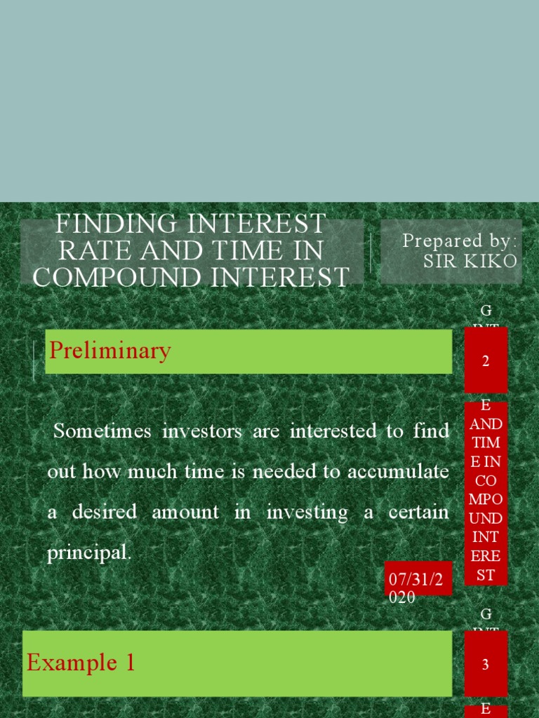Lesson 27 Finding Interest Rate and Time | PDF | Compound Interest ...