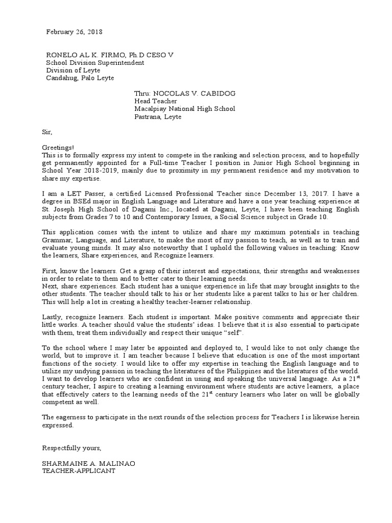 Letter of Intent | PDF | Pedagogy | Learning