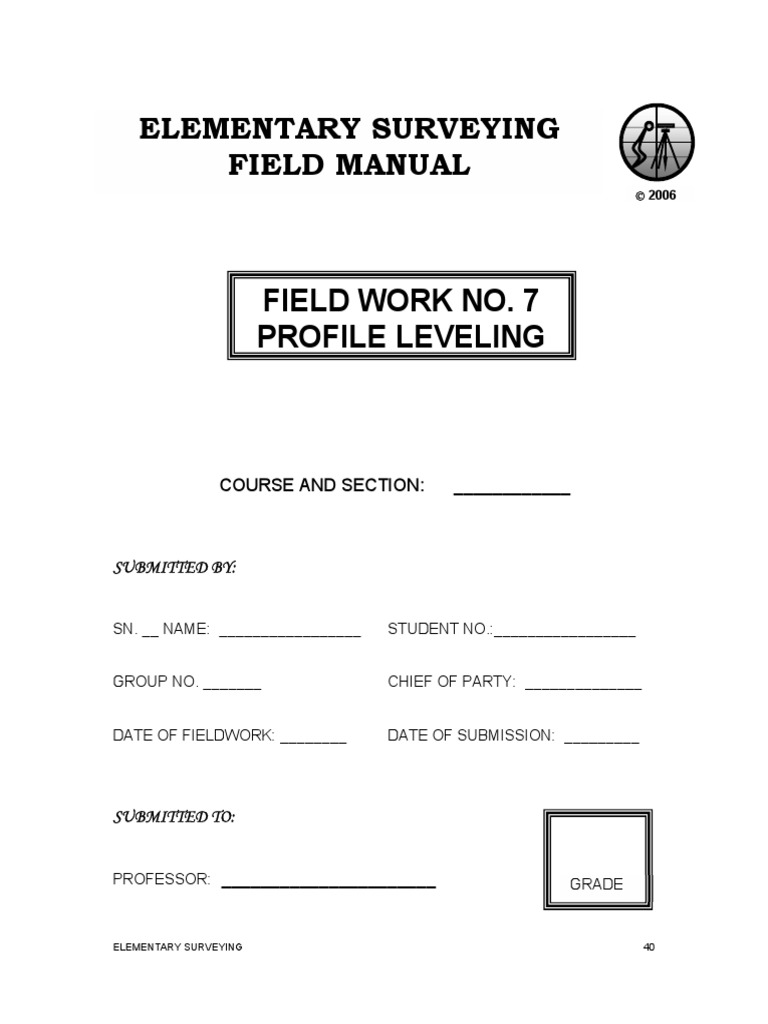 Elementary Surveying Field Manual: COURSE AND SECTION | PDF | Surveying