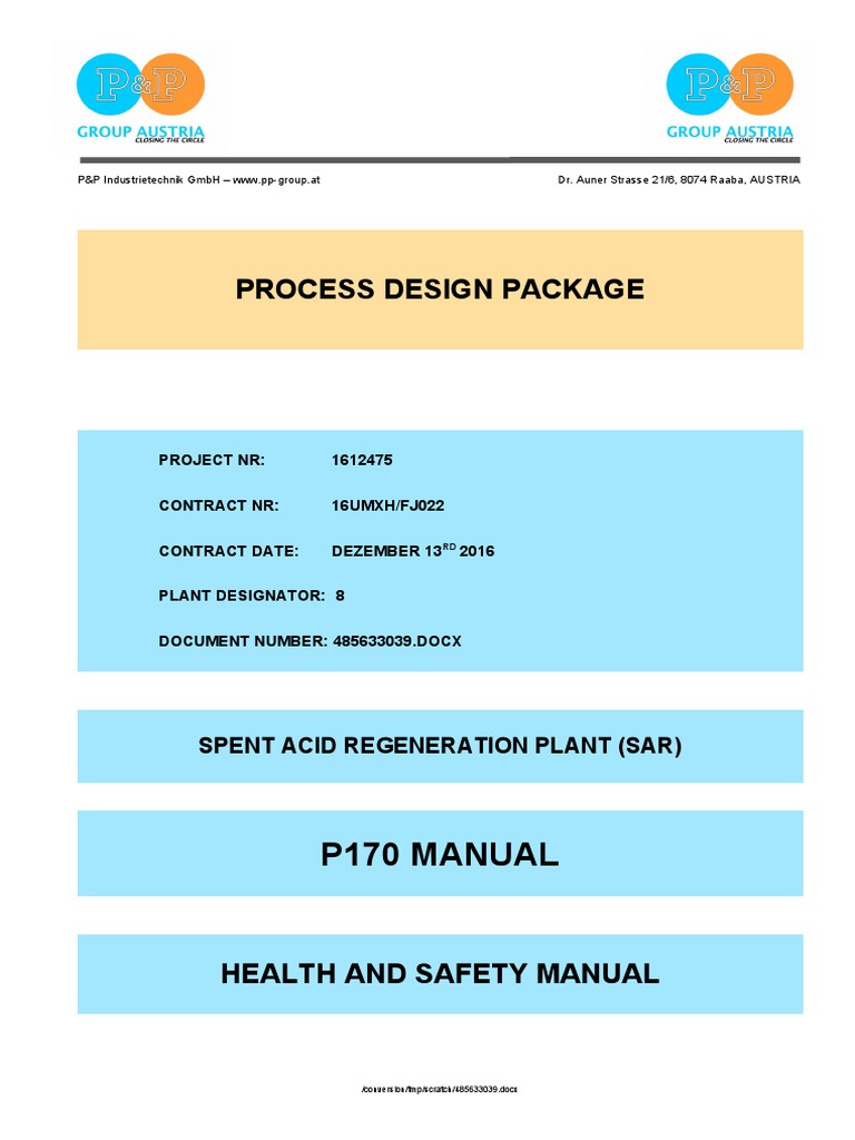 Process Design Package: P170 Manual | PDF | Fires | Fuse (Electrical)