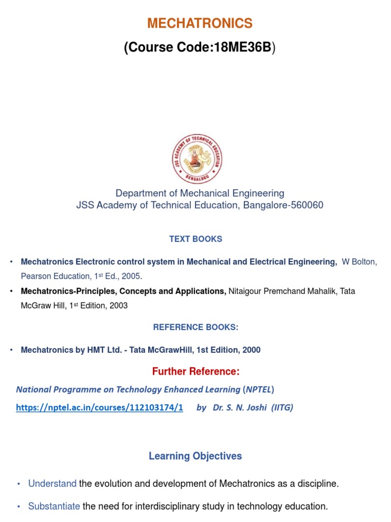 MECHATRONICS Notes PDF | Download Free PDF | Sensor | Mechatronics