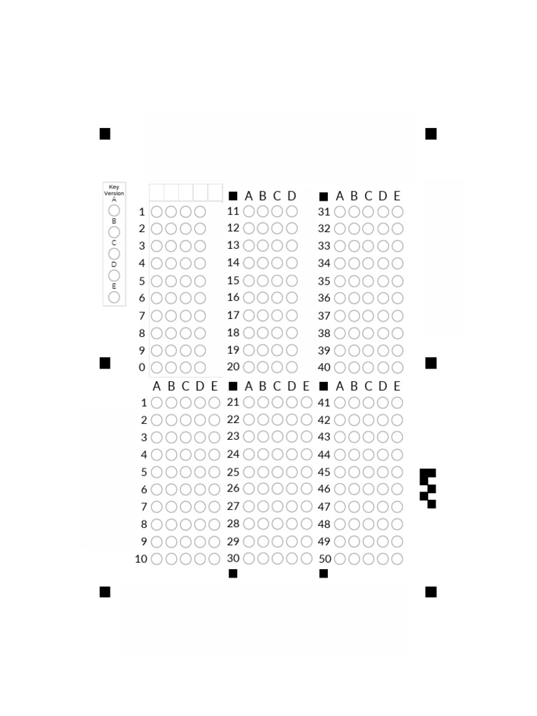 Zip Grade 50 Question V2 | PDF