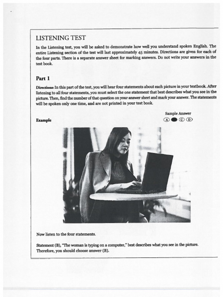 Sample Toeic Test | PDF