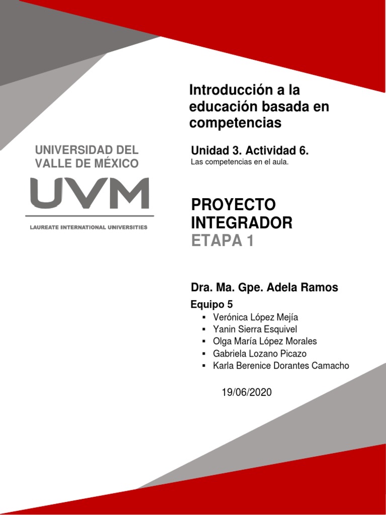 A6 - VLM - Proyecto Integrador 1 - Equipo5 | PDF | Educación primaria ...