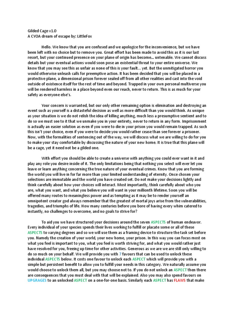 Gilded Cage v1 | PDF | Cloning | Mind