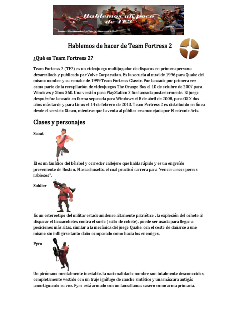 Guía de Team Fortress 2 para Gamers | PDF | Ocio | Arsenal