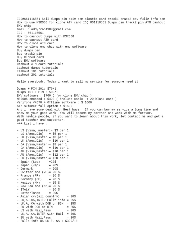 How To Use MSR606 For Clone ATM Card ICQ 661116561 Dumps Pin Track2 Pin ...