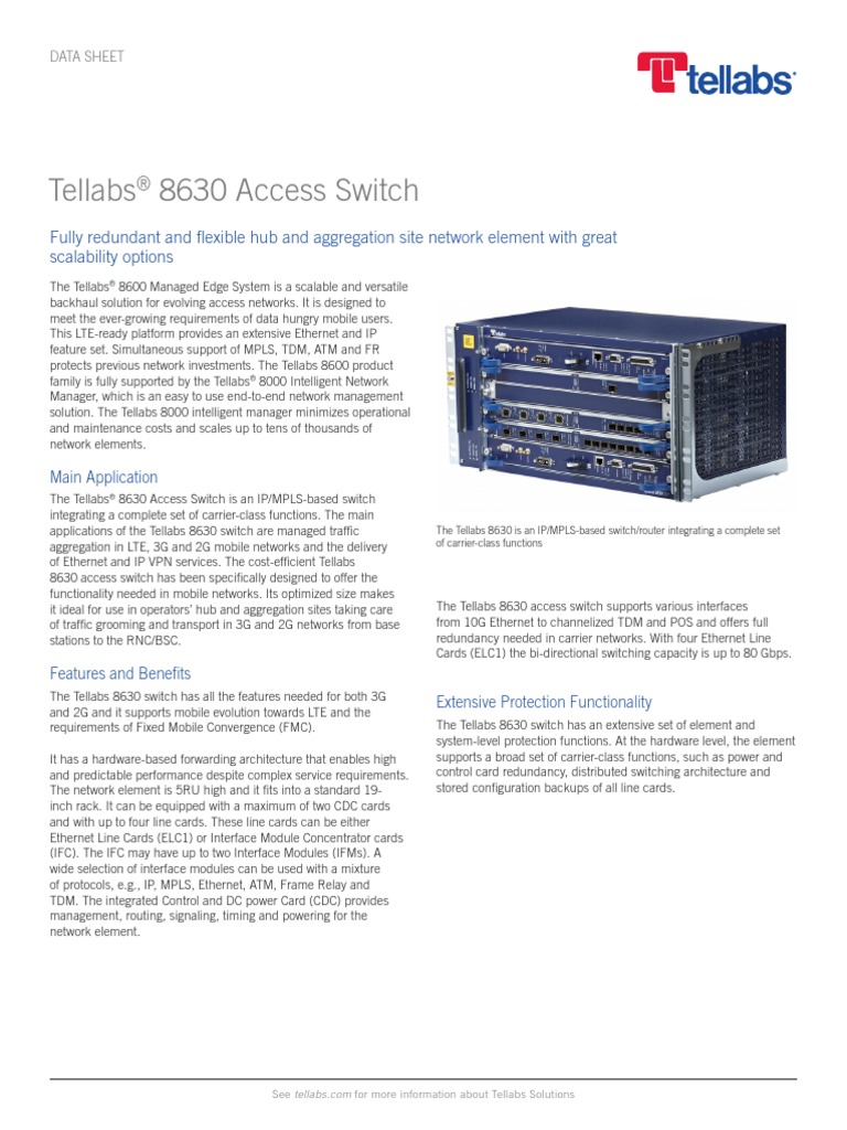 Tellabs Access Switch | PDF | Multiprotocol Label Switching | Networking