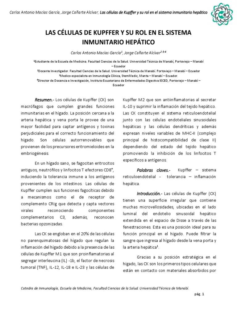 Células de Kupffer | PDF | Citocina | Sistema inmune