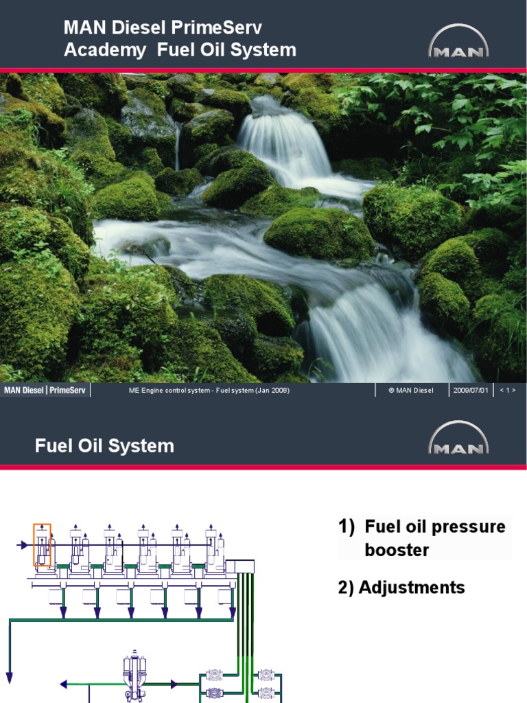 Man Diesel Primeserv Academy Fuel Oil System | PDF | Diesel Engine | Valve
