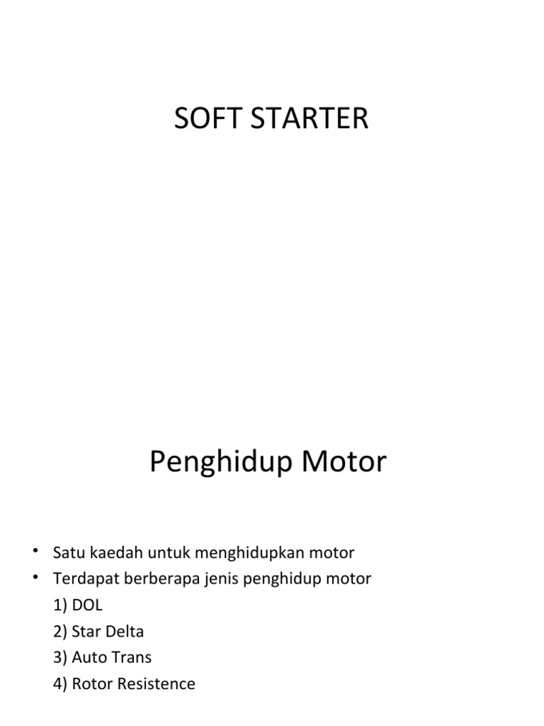 Soft Starter | PDF | Electric Motor | Relay