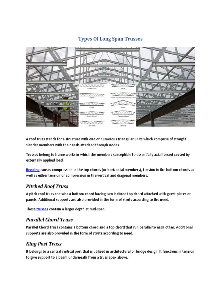 Long Span Truss Types Explained | PDF | Truss | Architectural Elements