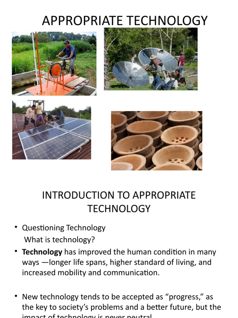 Appropriate Technology | PDF | Appropriate Technology | Sustainability