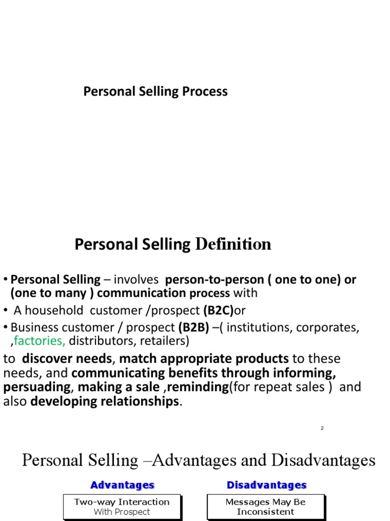 Personal Selling Process Overview | PDF | Consumer Behaviour | Sales