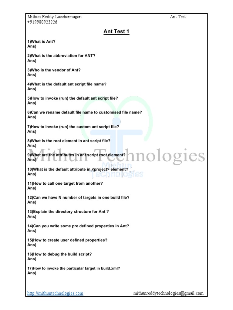 3 - Ant Test 1 | PDF