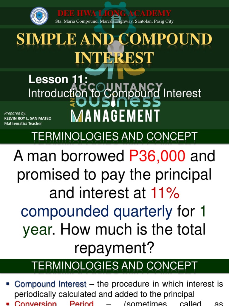 Lesson 11 - Introduction To Compound Interest - 2019-2020 | PDF ...