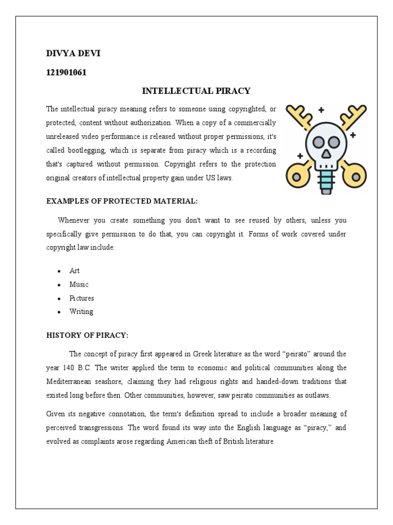 Understanding Intellectual Piracy: A Discussion of Copyright ...