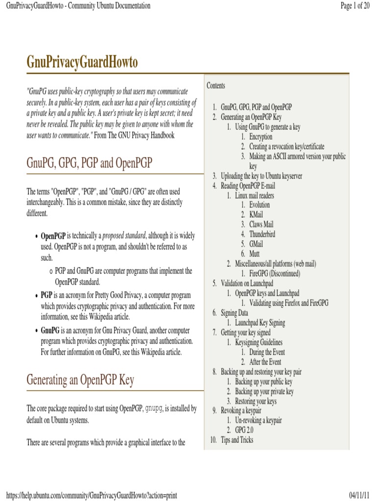 GnuPG Manual | PDF | Public Key Cryptography | Secrecy