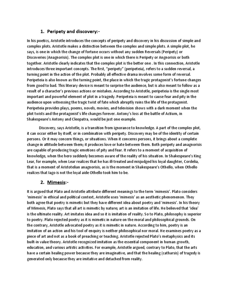 Peripety and Discovery | PDF | Plot (Narrative) | Metaphysics