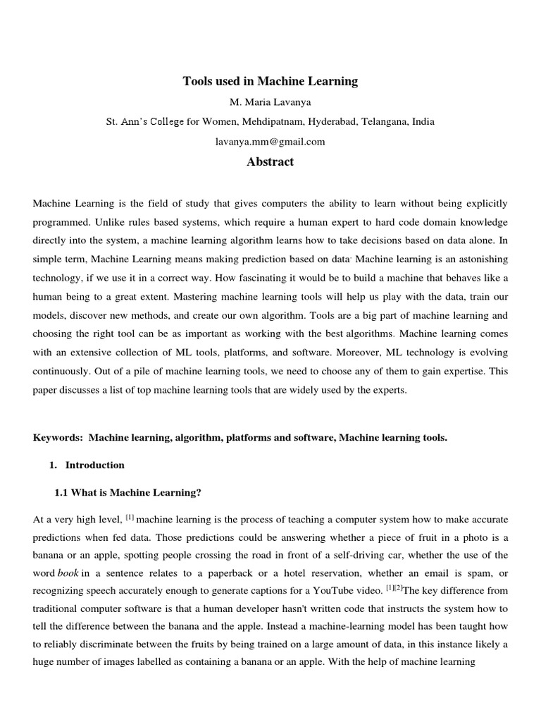 Machine Learning Tools: An In-Depth Review of Popular Tools for Machine ... Machine Learning Tools: An In-Depth Review of Popular Tools for Machine ...