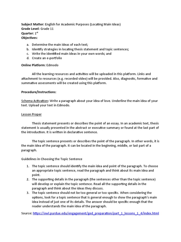 Learning Plan With Reading Activity | Download Free PDF | Paragraph ...