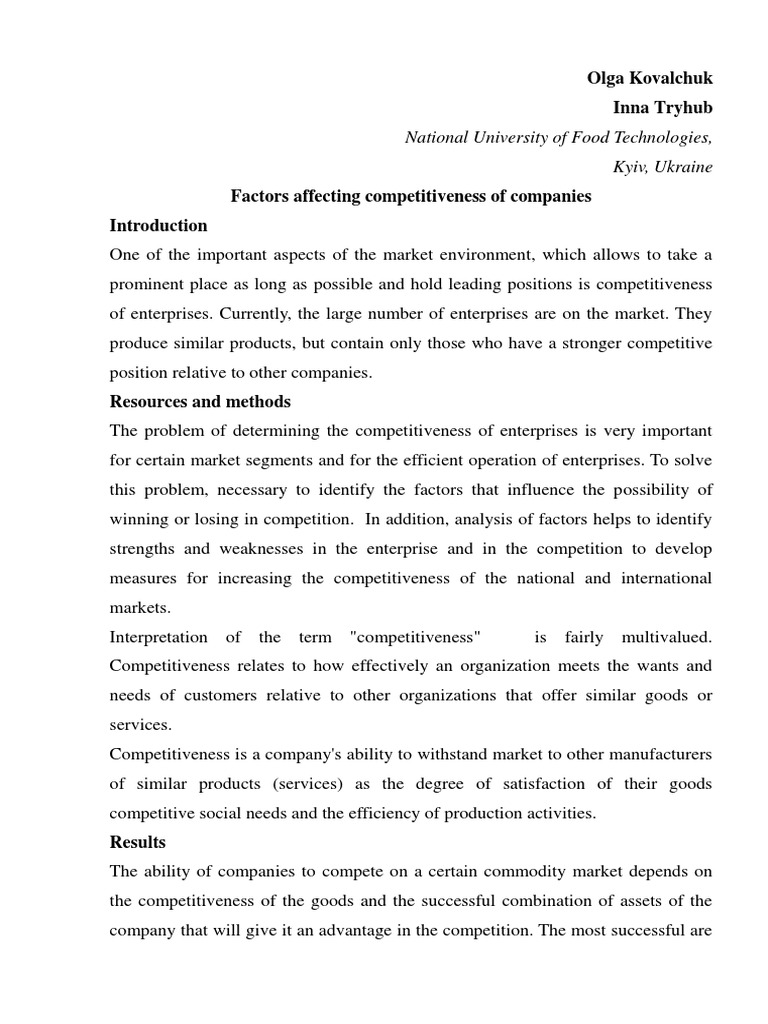Enhancing Company Competitiveness | PDF | Competition | Market (Economics)