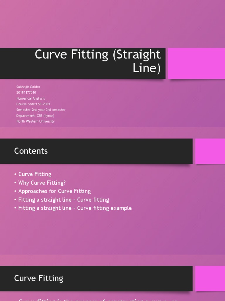 Curve Fitting (Straight Line) | PDF | Equations | Applied Mathematics