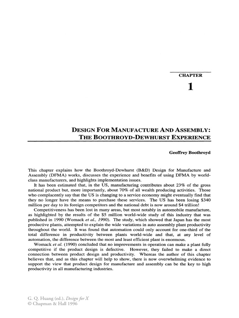 Design For Manufacture and Assembly: The Boothroyd-Dewhurst Experience ...